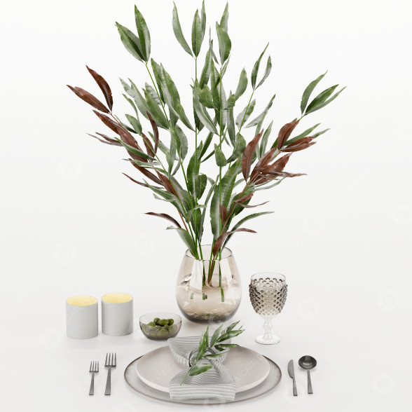 Served Table Set 3D model・Download 3D models・Great Catalog - GreatCatalog 36592