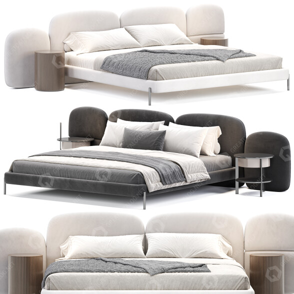 Beds and Bedside Tables Baxter Stone 3D model - GreatCatalog 36818