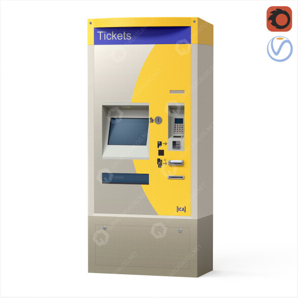 Card Payment Machine Biletomat Ticket Validation 3D model ...