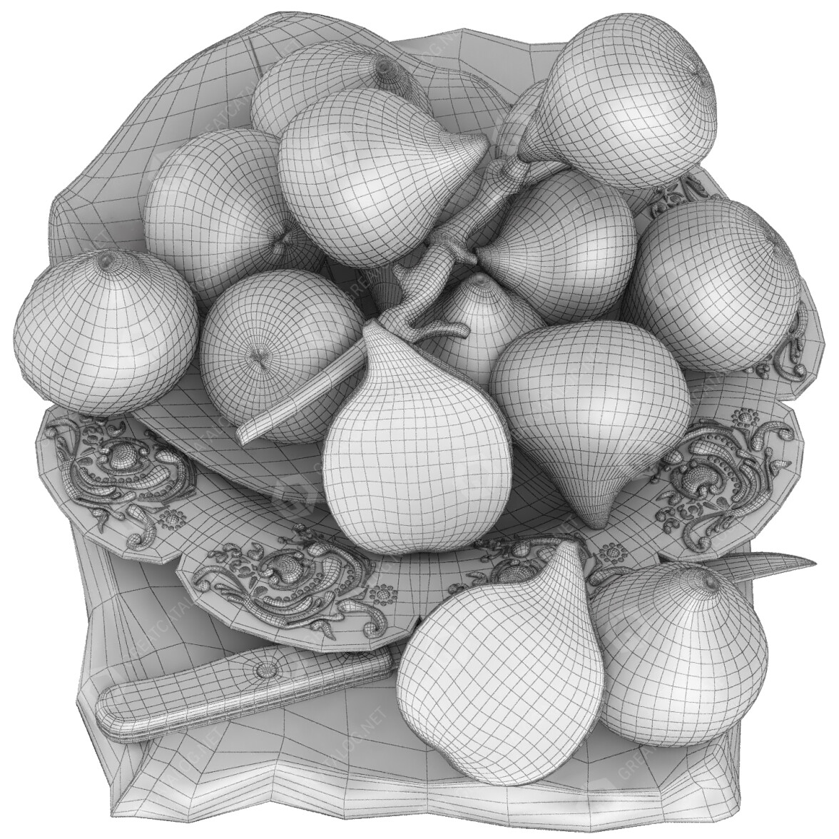 Fruit Plate of Figs 3D model - GreatCatalog 37068