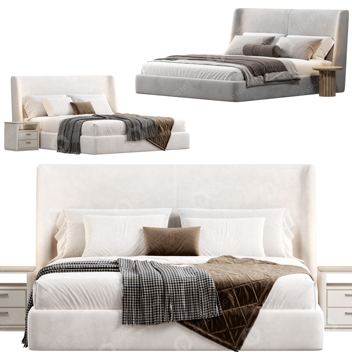 Bed and Bedside Tables Domkapa Echo 3D model - GreatCatalog 37106