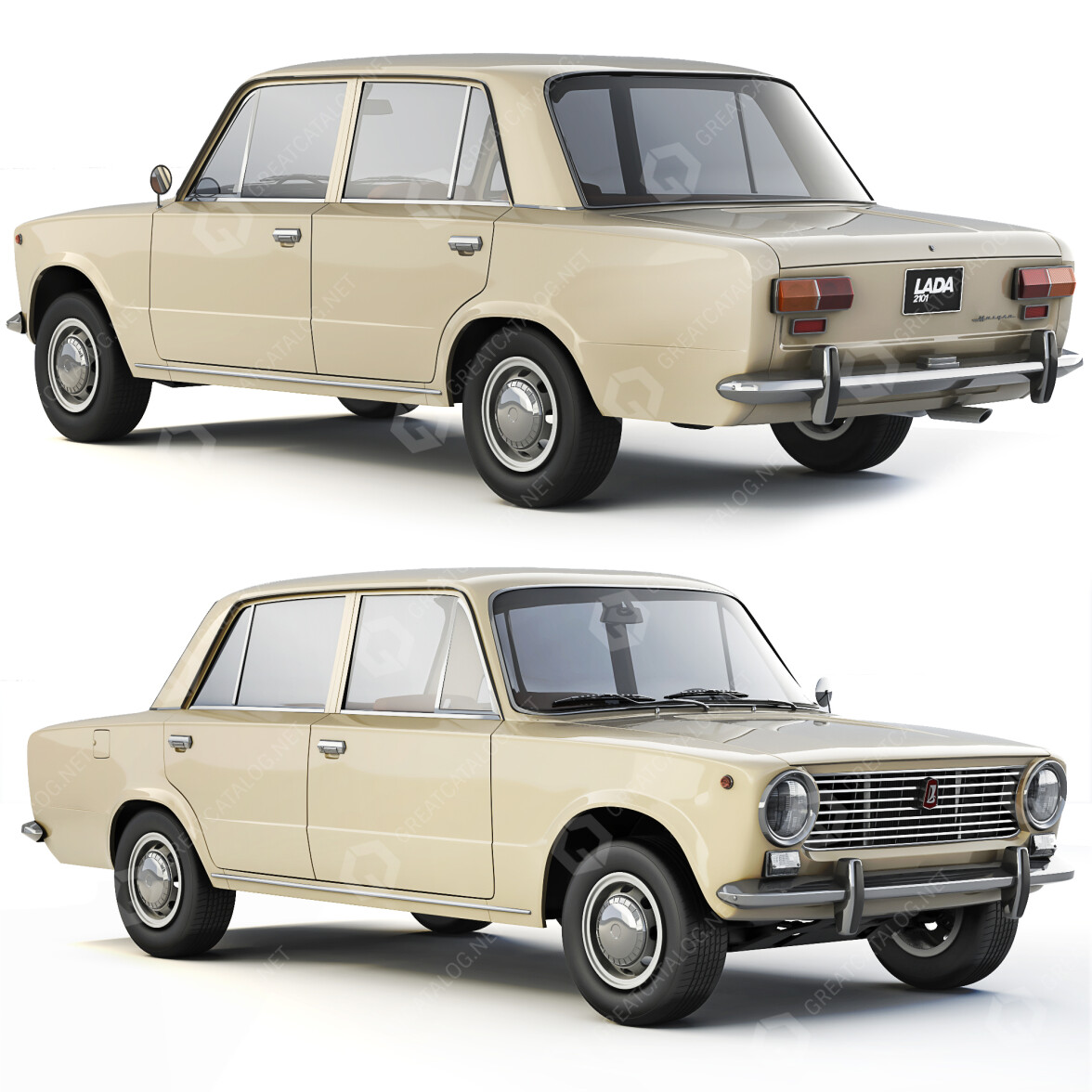 Car Lada 2101 1970 by VAZ 3D model - GreatCatalog 37295