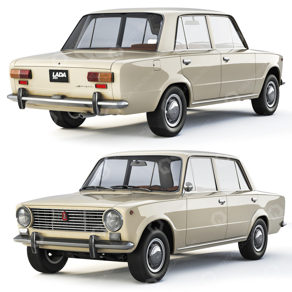 Car Lada 2101 1970 by VAZ 3D model - GreatCatalog 37295