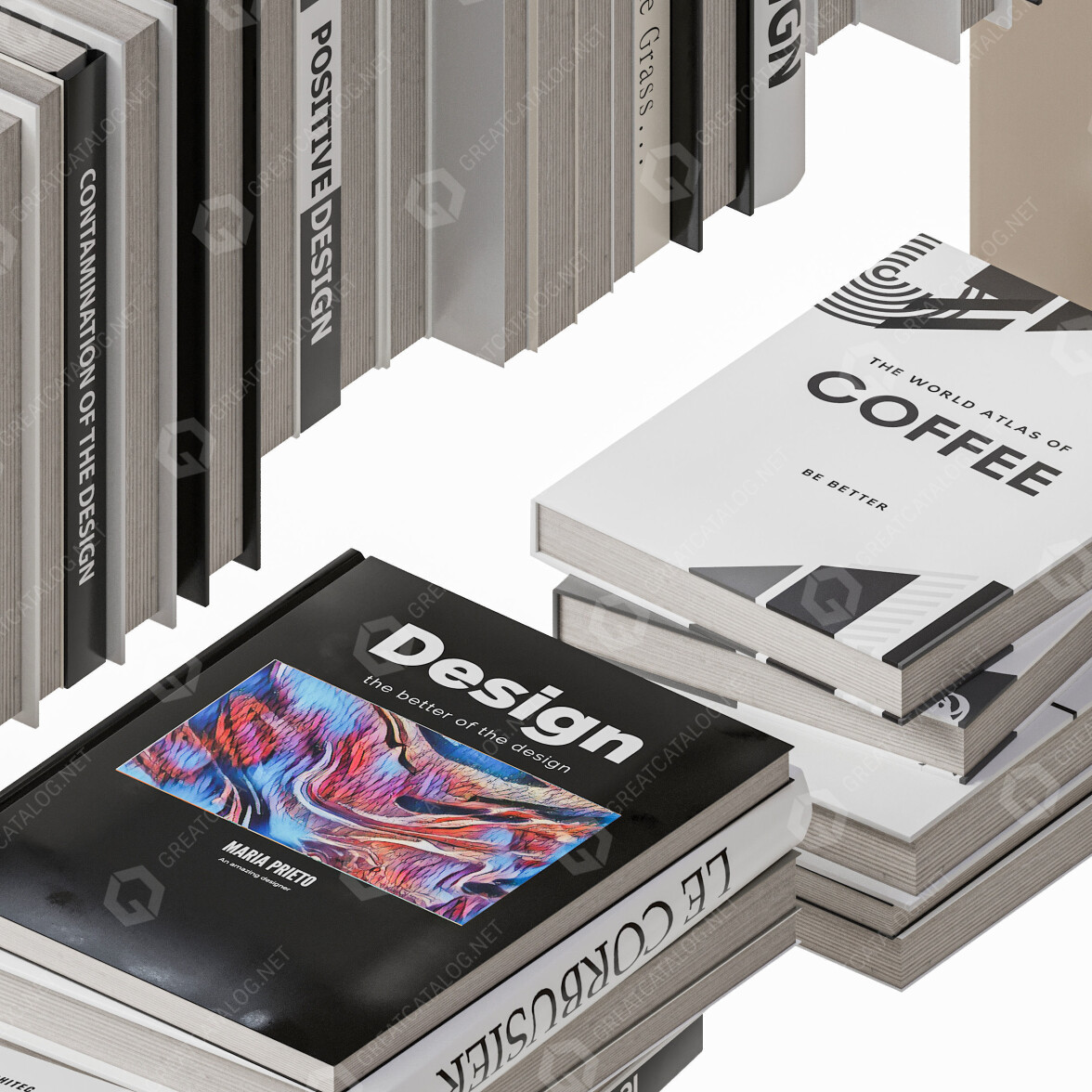 Books Set Design 01 3D model #37418 | GreatCatalog