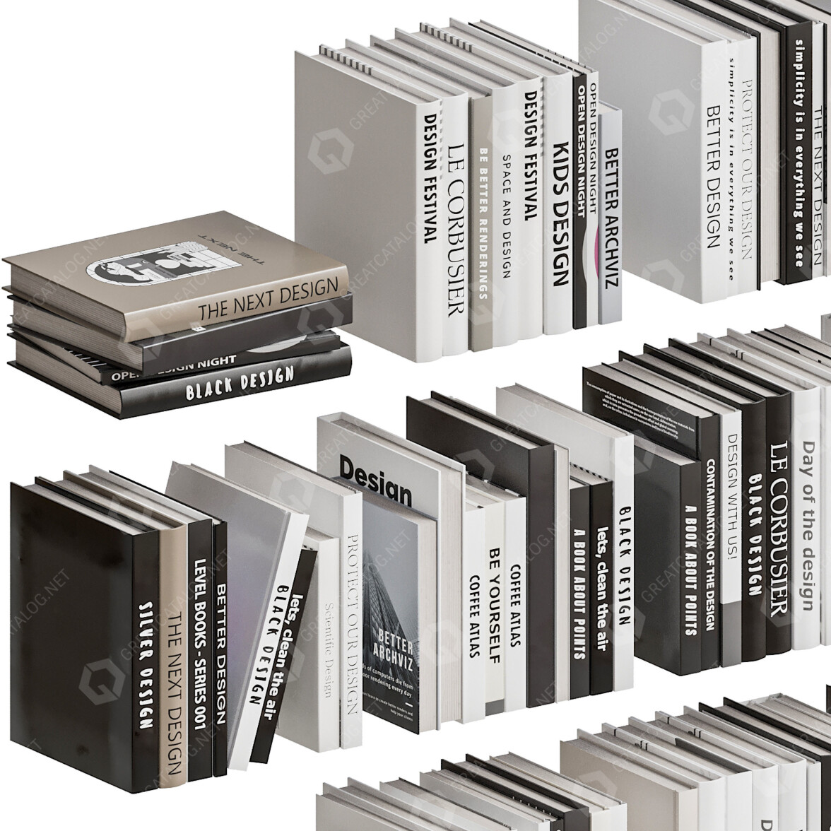 Books Set Design 01 3D model #37418 | GreatCatalog