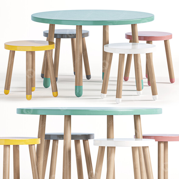 Kids Table and Chairs Children by Etsy 3D model - GreatCatalog 37474