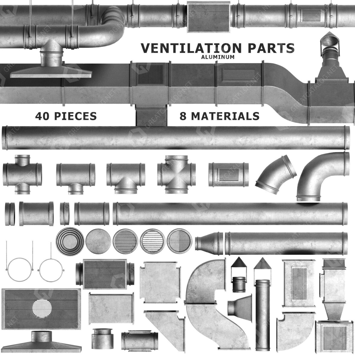 Ventilation System Parts Set 01 3D model - GreatCatalog 37506