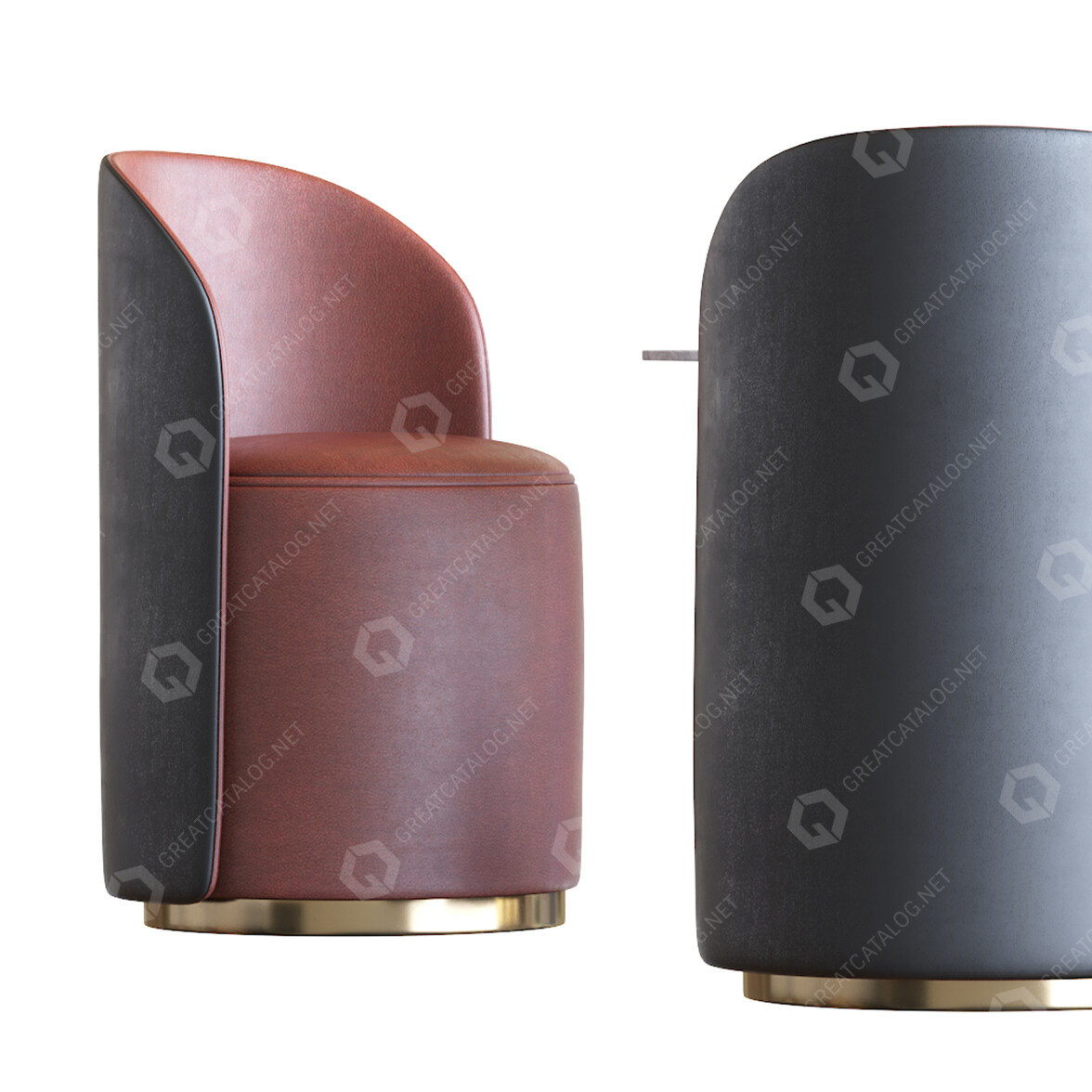 Table and Chairs Litfad Leather Accent Arms Included Side with Legs 3D ...