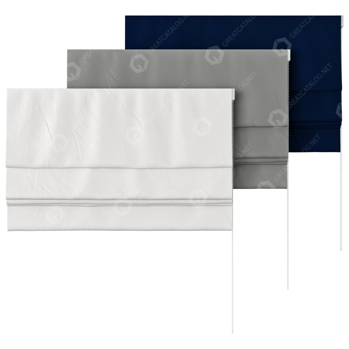 Roman Curtains Pottery Barn Classic Blackout Cordless 3D model ...