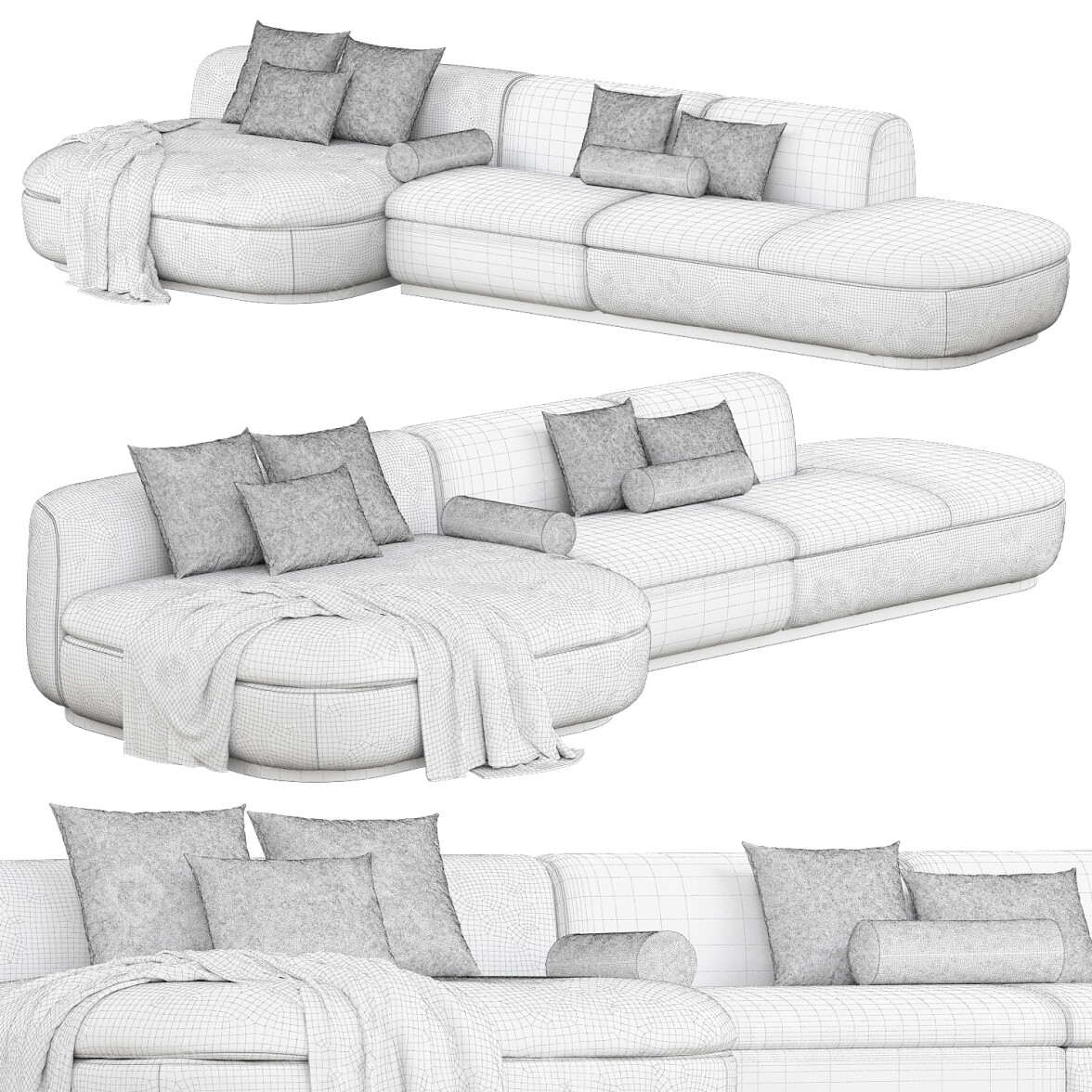 Sofa Baxter Piaf Set 2 3D model #38005 | GreatCatalog