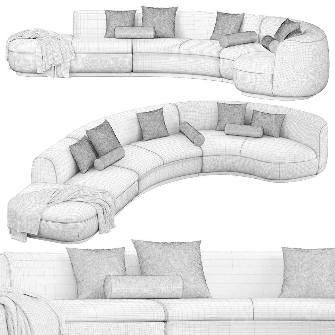 Sofa Baxter Piaf Set 3 3D model #38007 | GreatCatalog