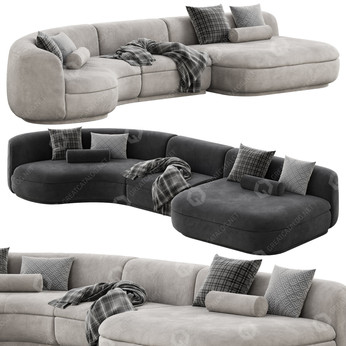Sofa Baxter Piaf Set 4 3D model #38032 | GreatCatalog