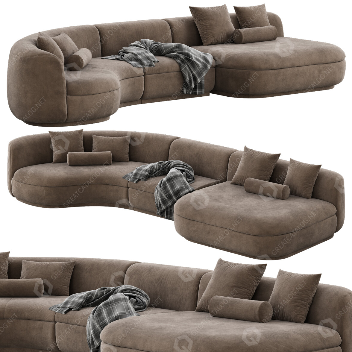Sofa Baxter Piaf Set 4 3D model #38032 | GreatCatalog