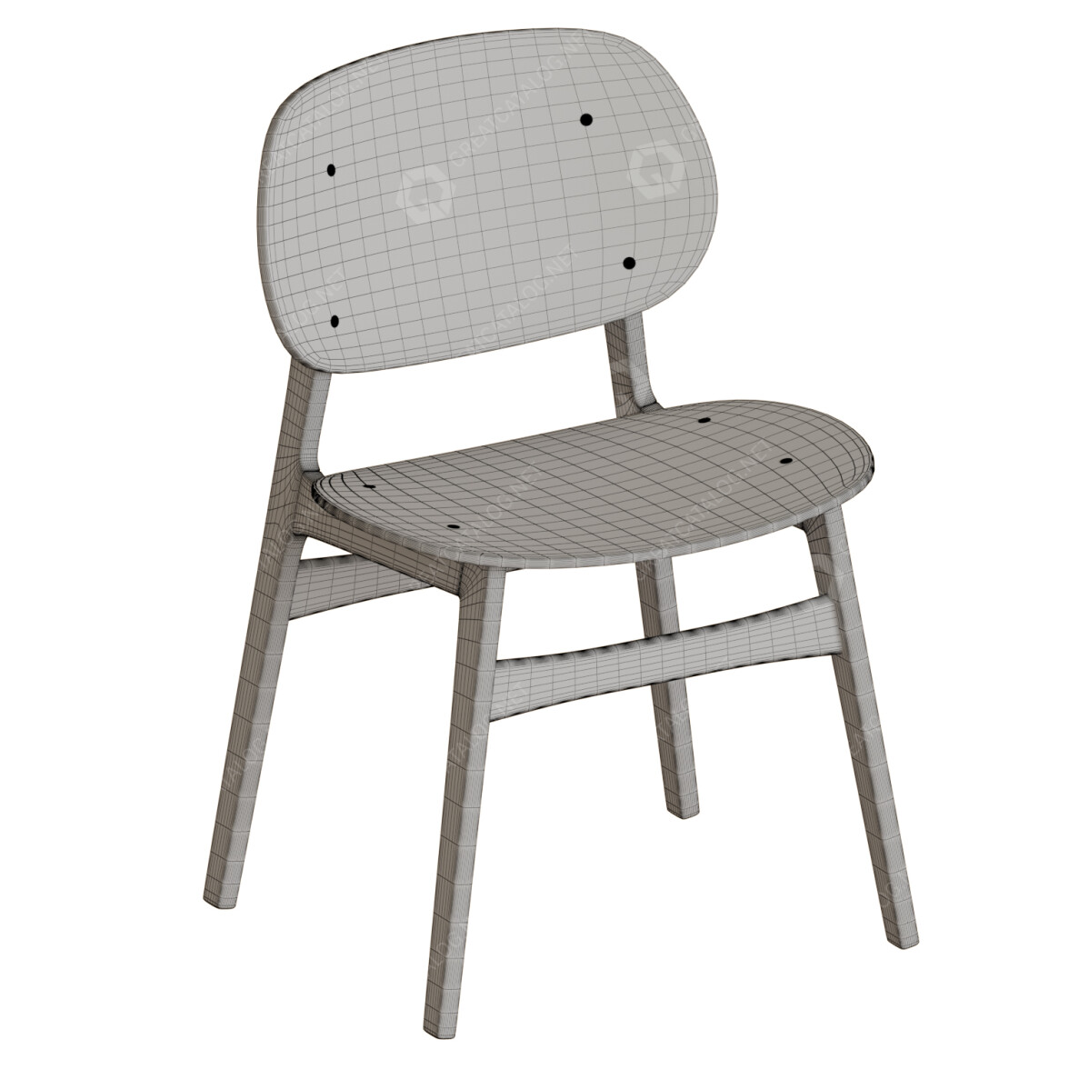 Chair Fredericia Wood Base Soborg 3D model - GreatCatalog 38035