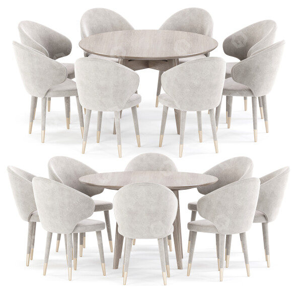 Table and Chairs Calligaris Abrey and Lunar Dining Set 79 3D model ...