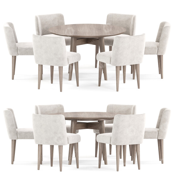 Table and Chairs Calligaris Abrey and Kita Dining Set 80 3D model ...