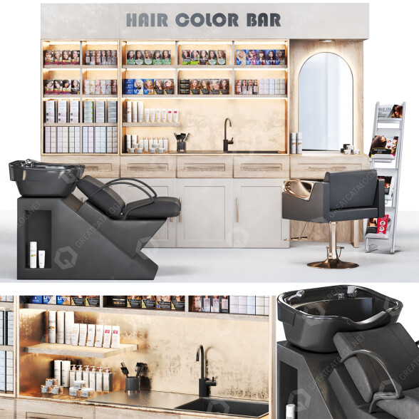 Salon Hair Color Bar 3D model - GreatCatalog 38079