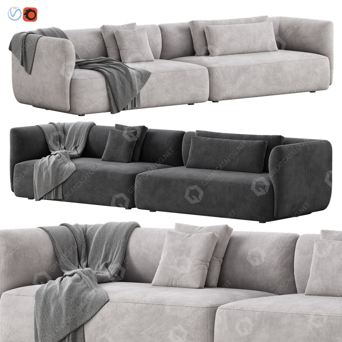 Sofa MDF Italia Cosy Set 3 3D model - GreatCatalog 38091