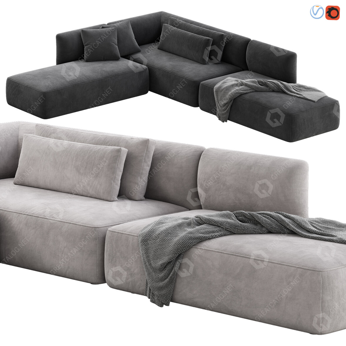 Sofa MDF Italia Cosy Set 5 3D model - GreatCatalog 38095
