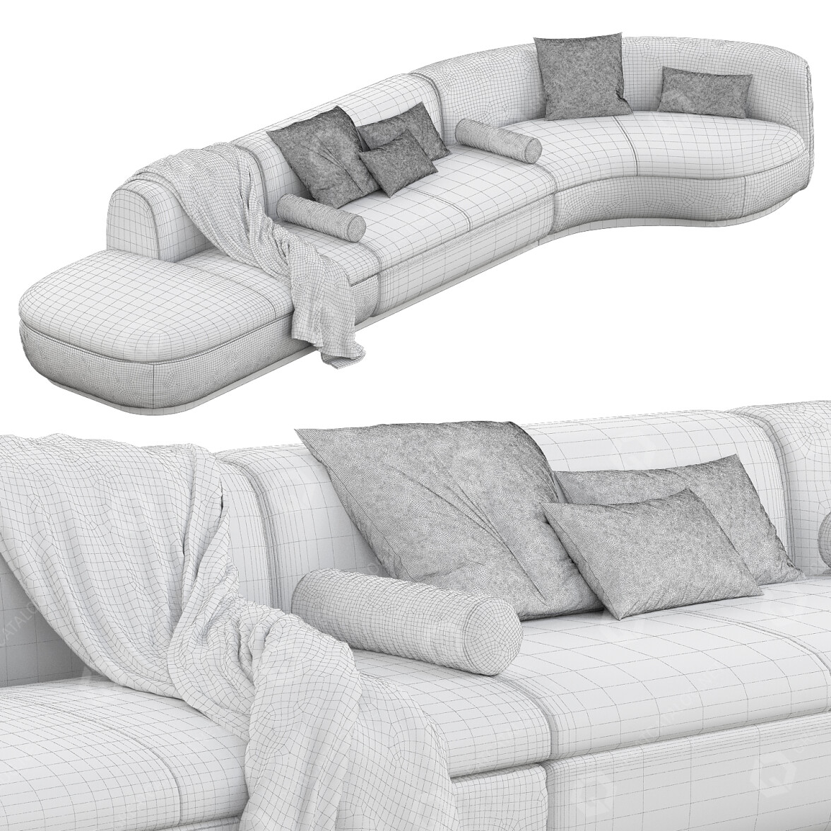 Sofa Baxter Piaf 3D model・Download 3D models・Great Catalog - GreatCatalog 38097