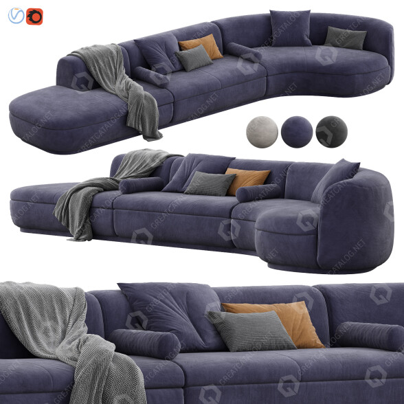 Sofa Baxter Piaf 3D model・Download 3D models・Great Catalog - GreatCatalog 38097