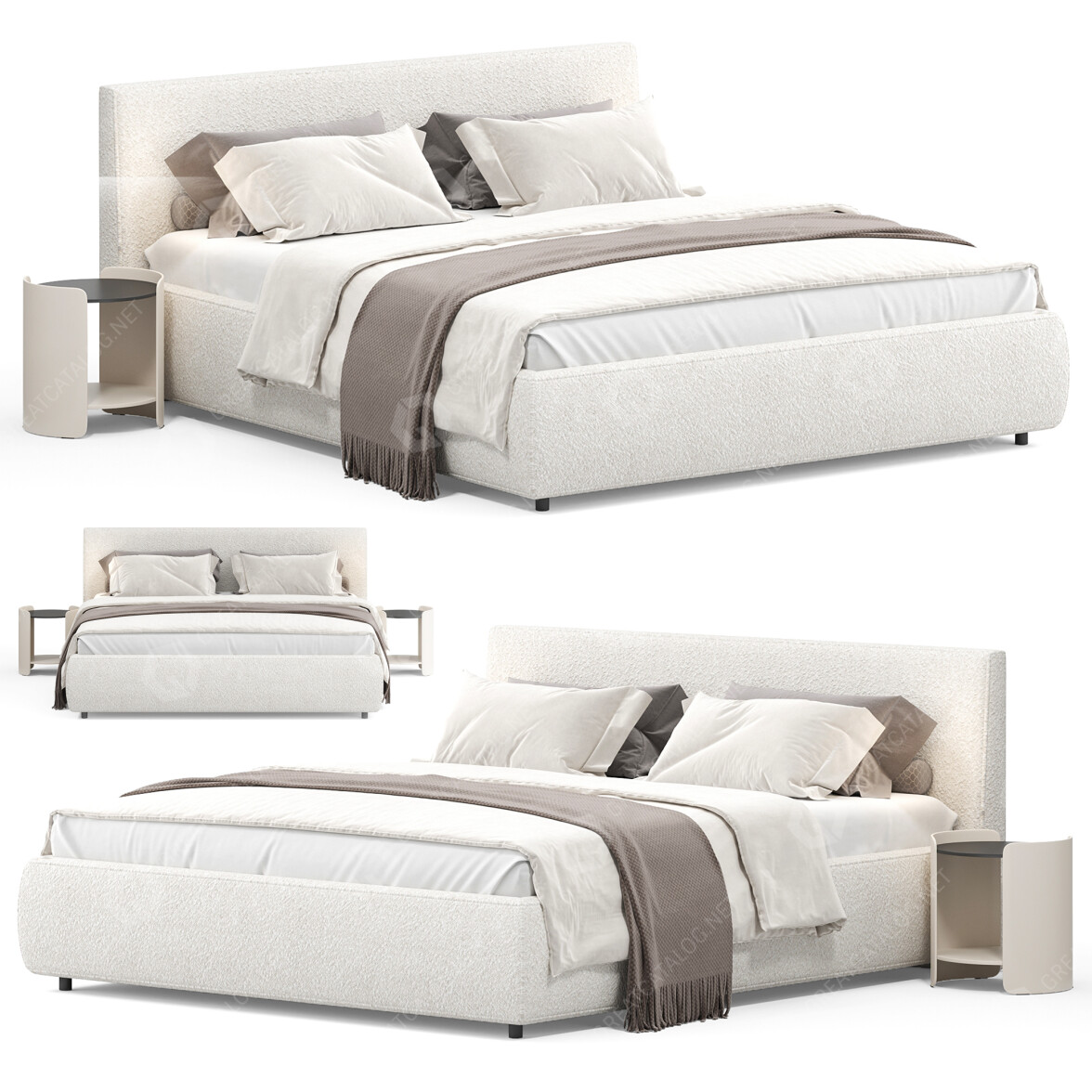 Bed and Bedside Tables Flexteam Ray 3D model - GreatCatalog 38122