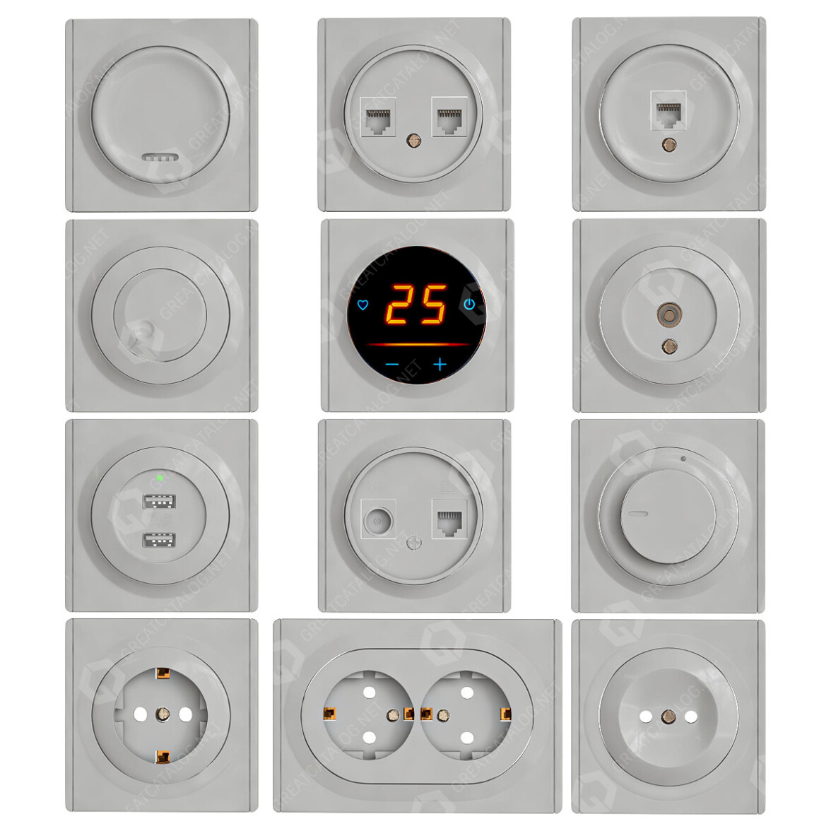 Sockets and Switches Sockets & Switches Set 3D model - GreatCatalog 38185