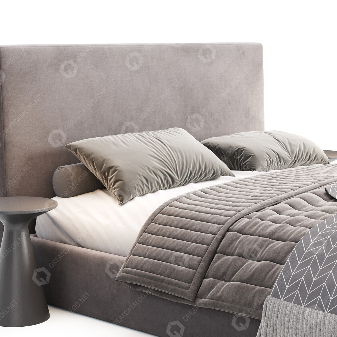 Bed and Bedside Table Duomo Design Mono Alto 3D model