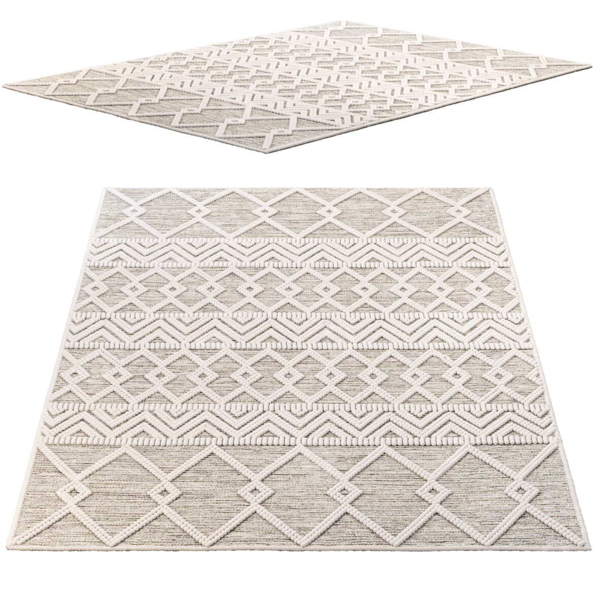 Rug Bradrick Handmade Trellis Wool Area by The Curated Nomad 3D model ...