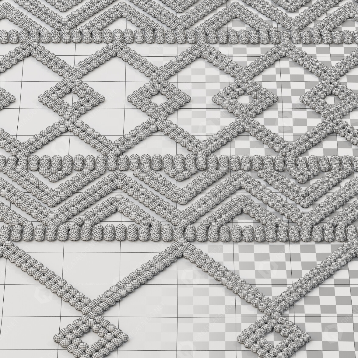 Rug Bradrick Handmade Trellis Wool Area by The Curated Nomad 3D model ...