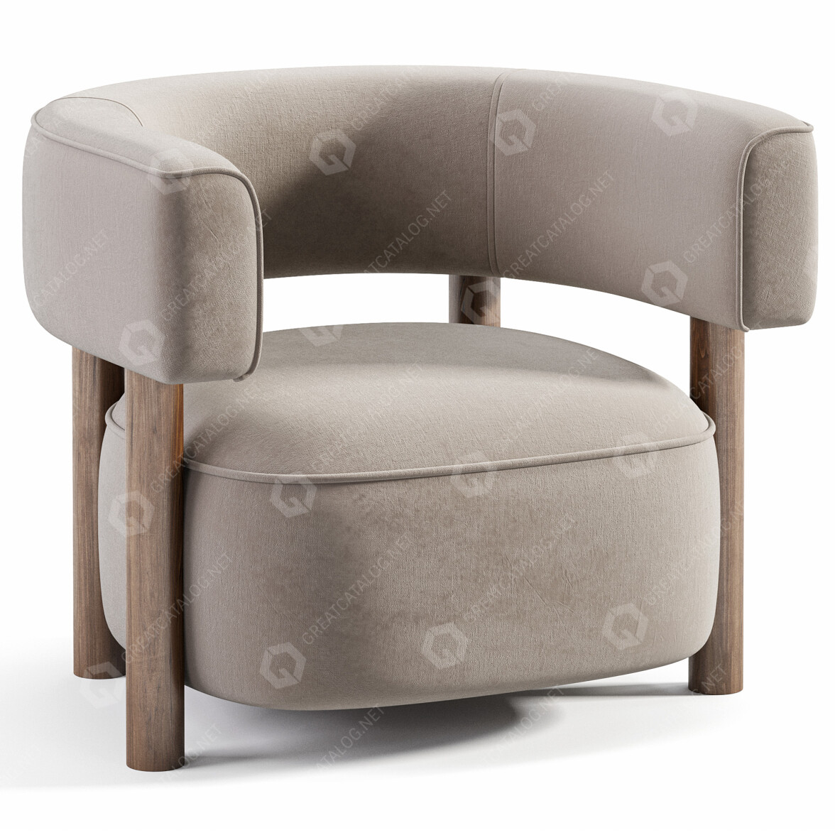 Armchair Karimoku Case Study H-S03 3D model - GreatCatalog 38786