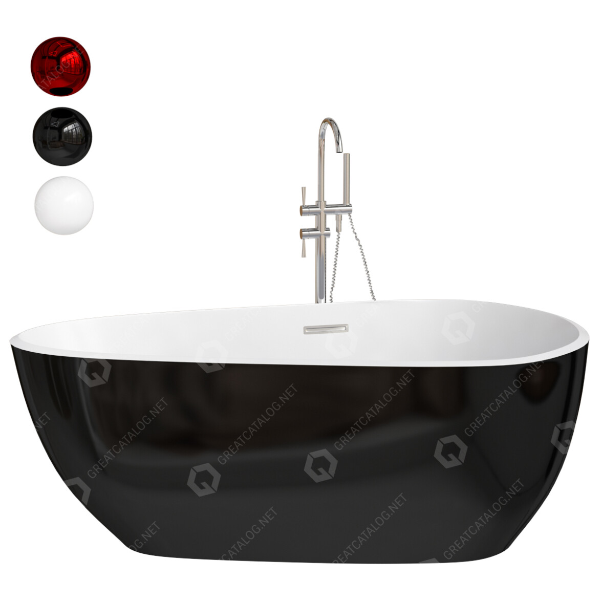 Bathtub Litfad Elegant Modern Oval Acrylic 3D model - GreatCatalog 38844