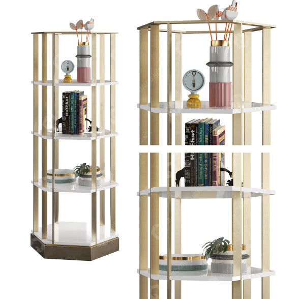 Bookcase Meridiani Sebastian and Decor 3D model - GreatCatalog 39114