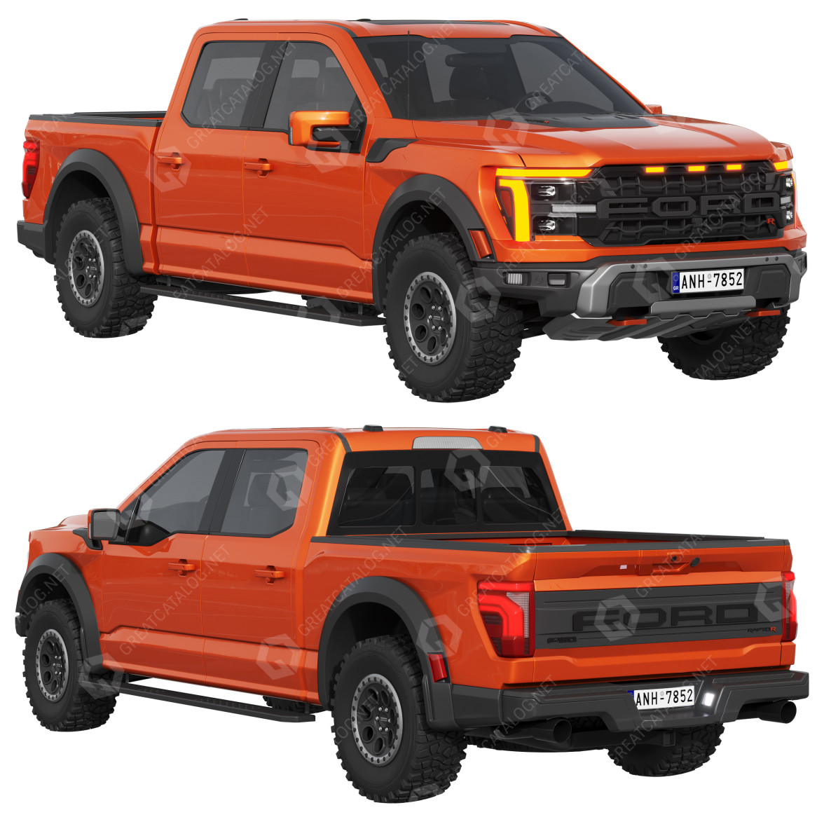 Car Ford F-150 Raptor 2024 3D model - GreatCatalog 39205