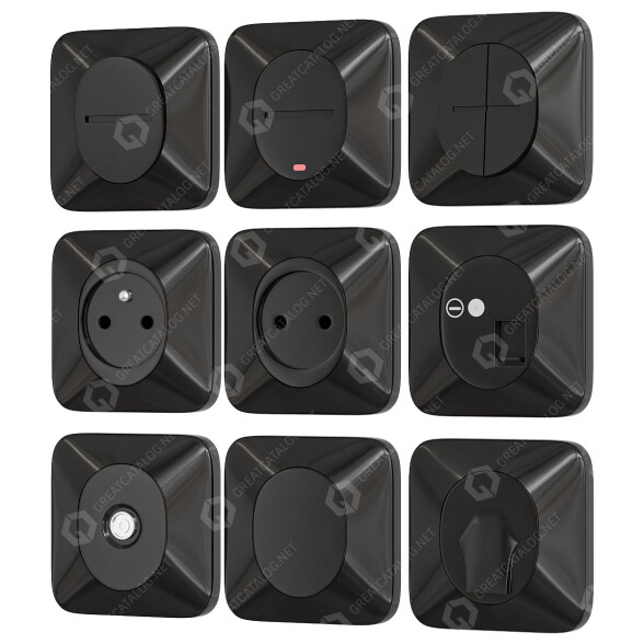 Switches and Sockets French Dual Control Wall Electrical Controller 3D model - GreatCatalog 39622