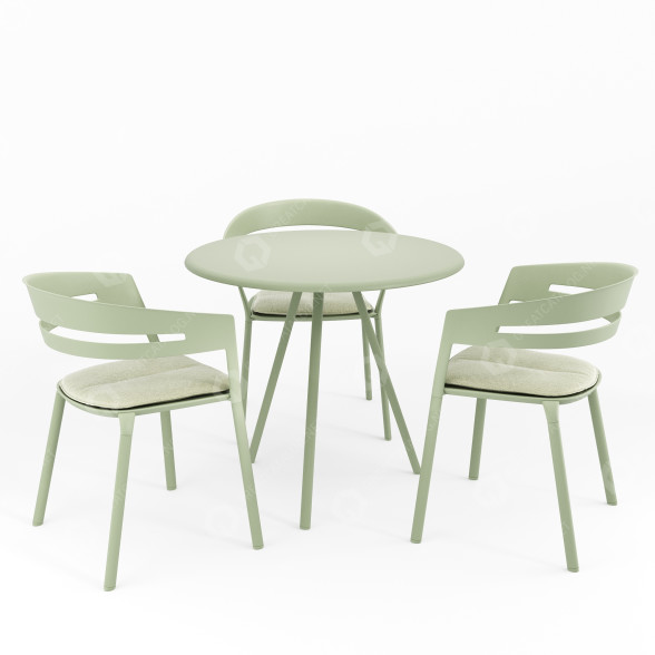 Table and Chairs Fast Zebra Round and Ria Dining 3D model ...