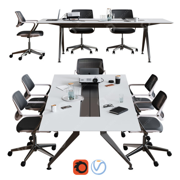 Furniture Set Steelcase Conference Table 4.8 3D model #3644 | GreatCatalog