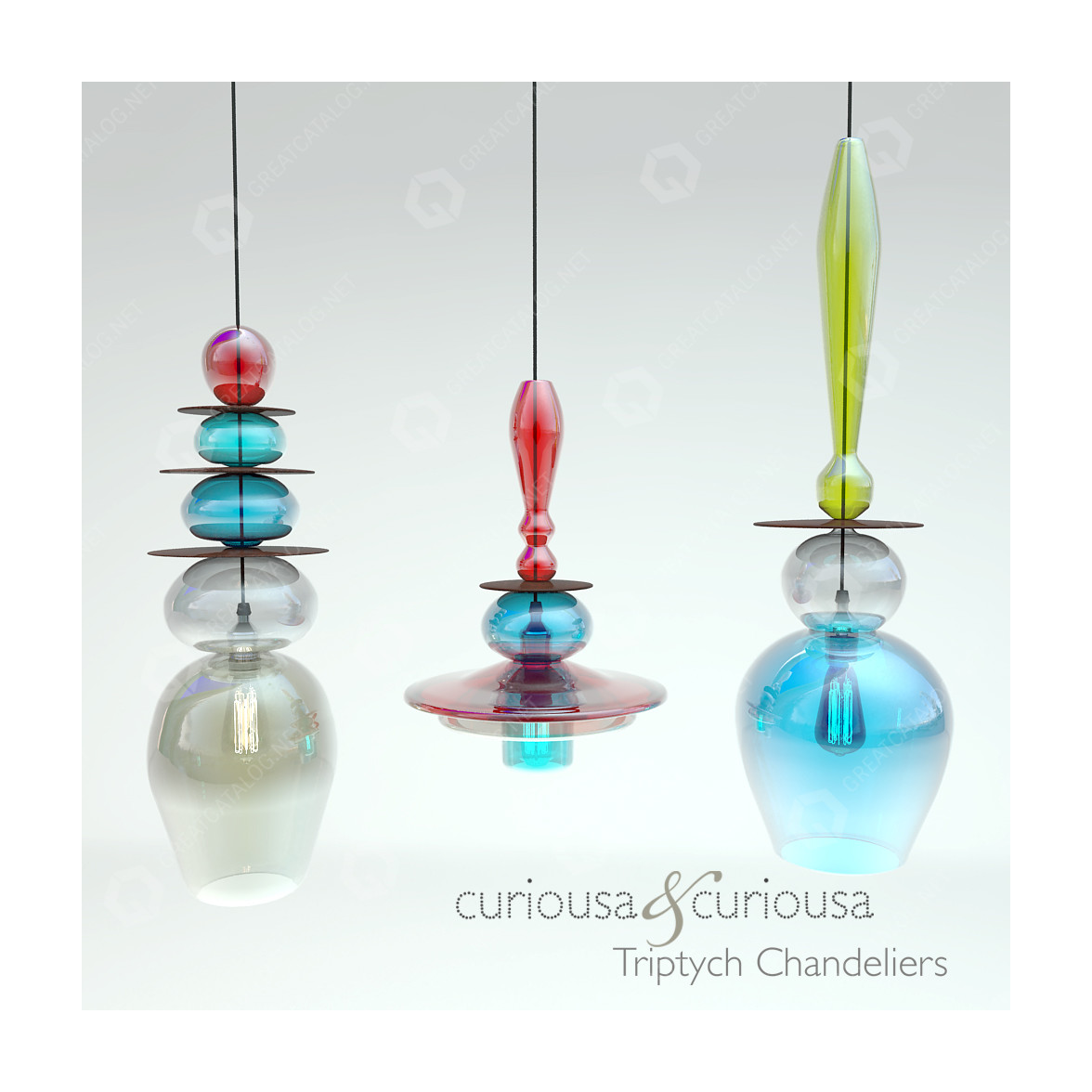 Lamps Curiousa & Curiousa Triptych Stacks 3D model - GreatCatalog 3803