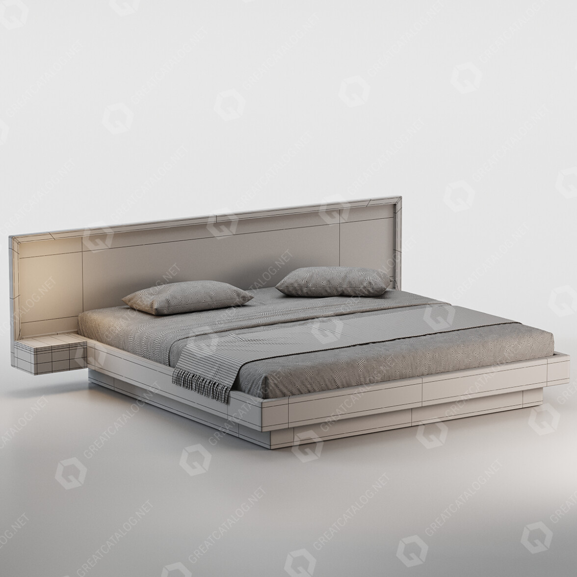 Bed and Bedside Tables Emmanuelle Simon Samba 2 3D model - GreatCatalog ...