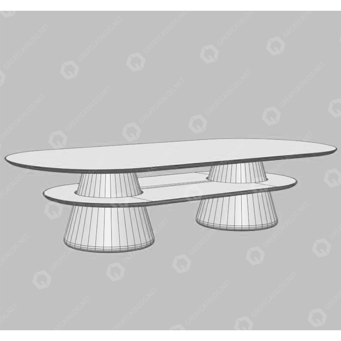 Coffee Table Invisible Collection Pietra Oval 3D model - GreatCatalog 39873