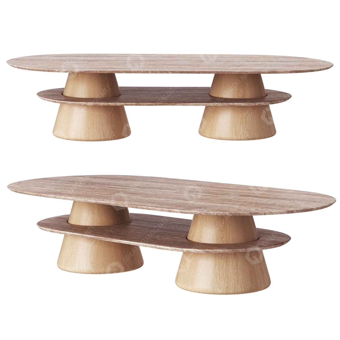 Coffee Table Invisible Collection Pietra Oval 3D model - GreatCatalog 39873