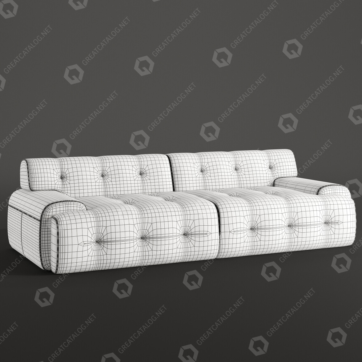 Sofa Roche Bobois Blogger 3 3D model - GreatCatalog 40160