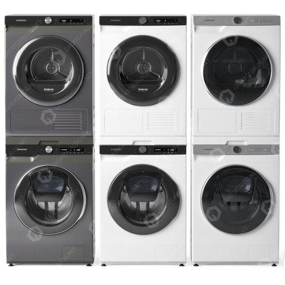 Washing Machines and Dryers Samsung Three Colors Set 3D model ...