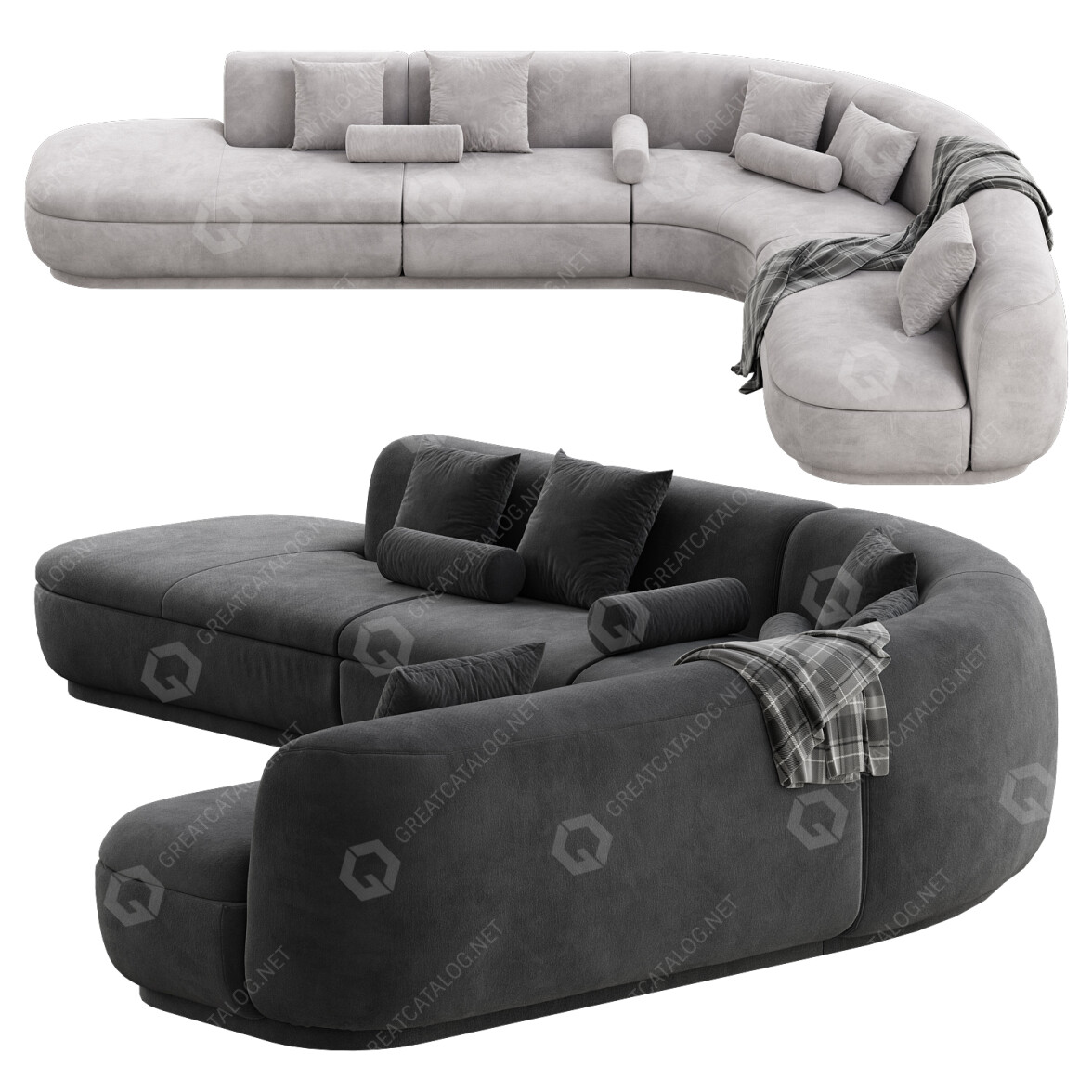Sofa Baxter Piaf Set 4 3D model #40276 | GreatCatalog