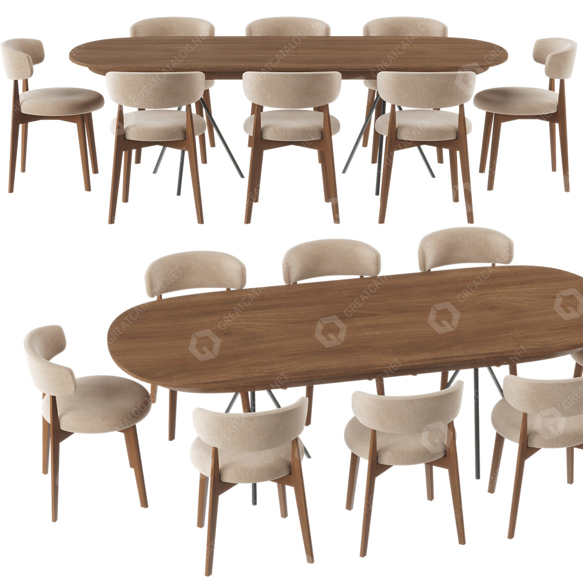 Table and Chairs Calligaris Talks 3D model - GreatCatalog 40756