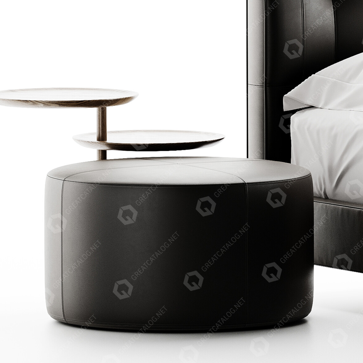 Bed and Bedside Tables Molteni & C Anton 3D model - GreatCatalog 41019
