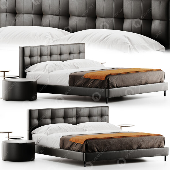 Bed and Bedside Tables Molteni & C Anton 3D model - GreatCatalog 41019