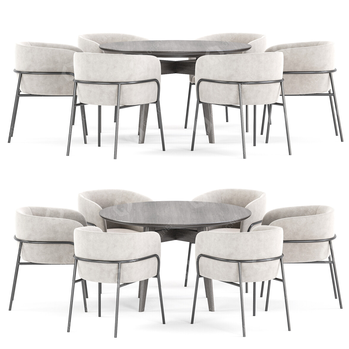 Table and Chairs Calligaris Abrey and Laika Dining Set 85 3D model ...