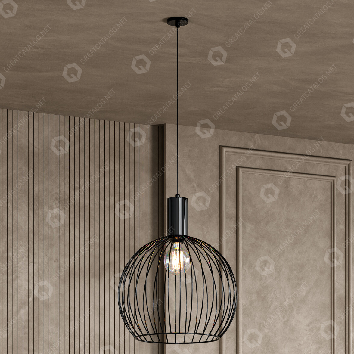 Pendant Lamp Lighting Styles Steel Rod Round 3D model - GreatCatalog 41352