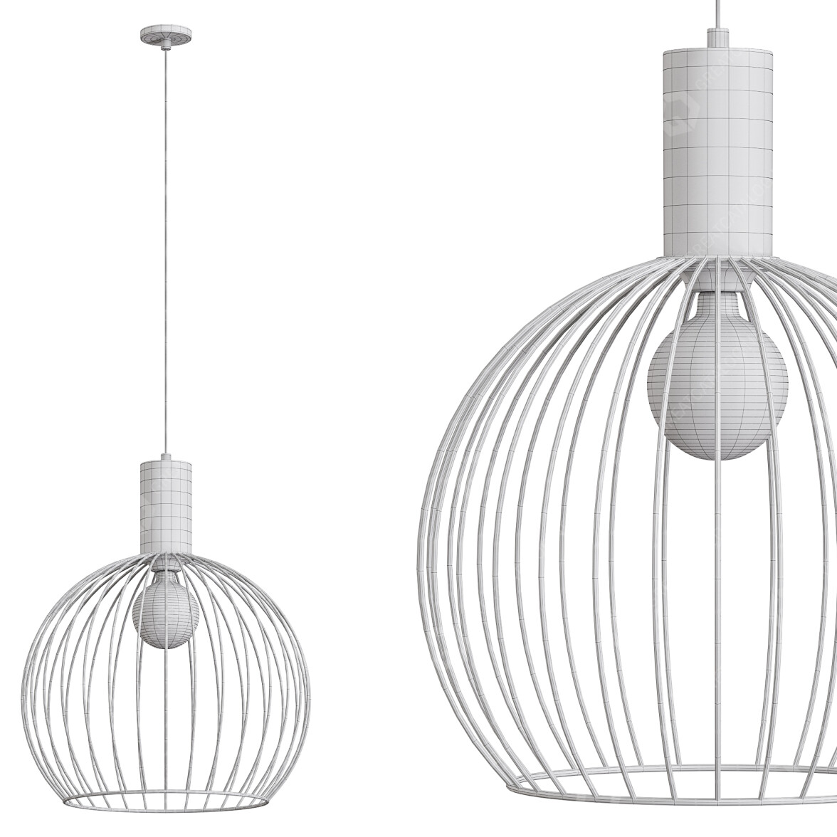 Pendant Lamp Lighting Styles Steel Rod Round 3D model - GreatCatalog 41352